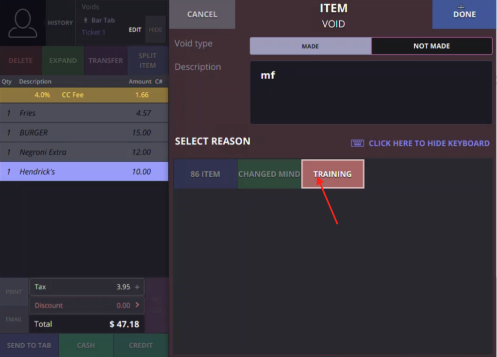 How to give a role permission to void and how to use void types and reasons - Smarttab Support