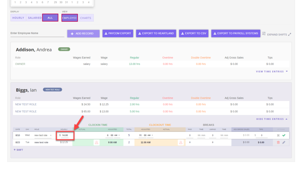 How to Edit Payrate by Shift - Smarttab Support
